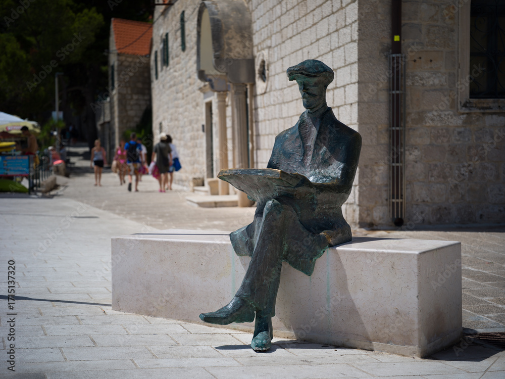 Cavtat, Croatia, 27th July 2025, 27th July 2025, statue of Croatian ...