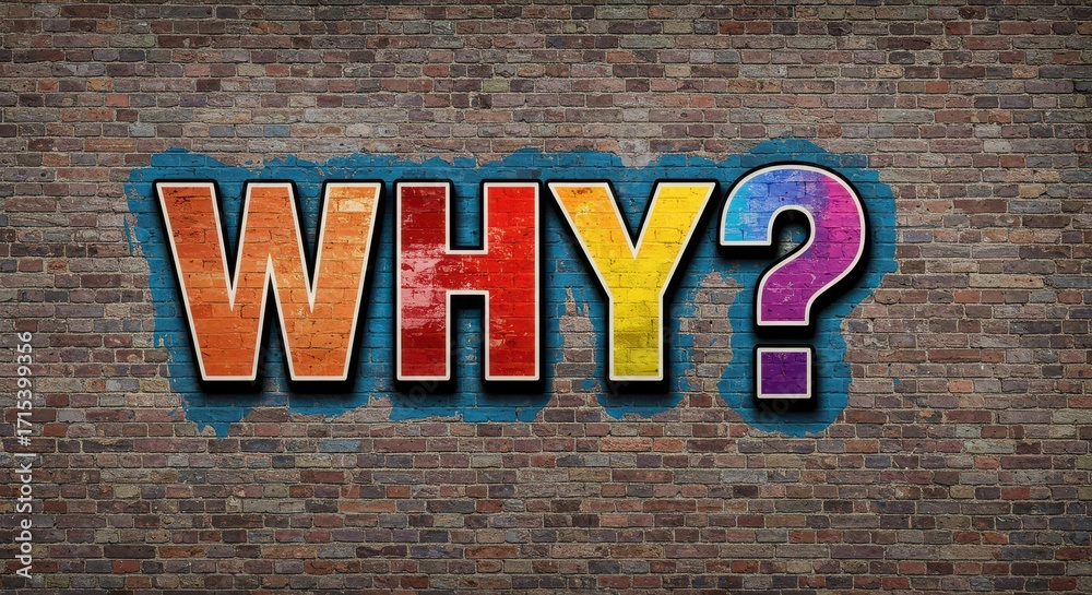 Graffiti Question Mark: A vibrant, graffiti-style WHY? boldly ...