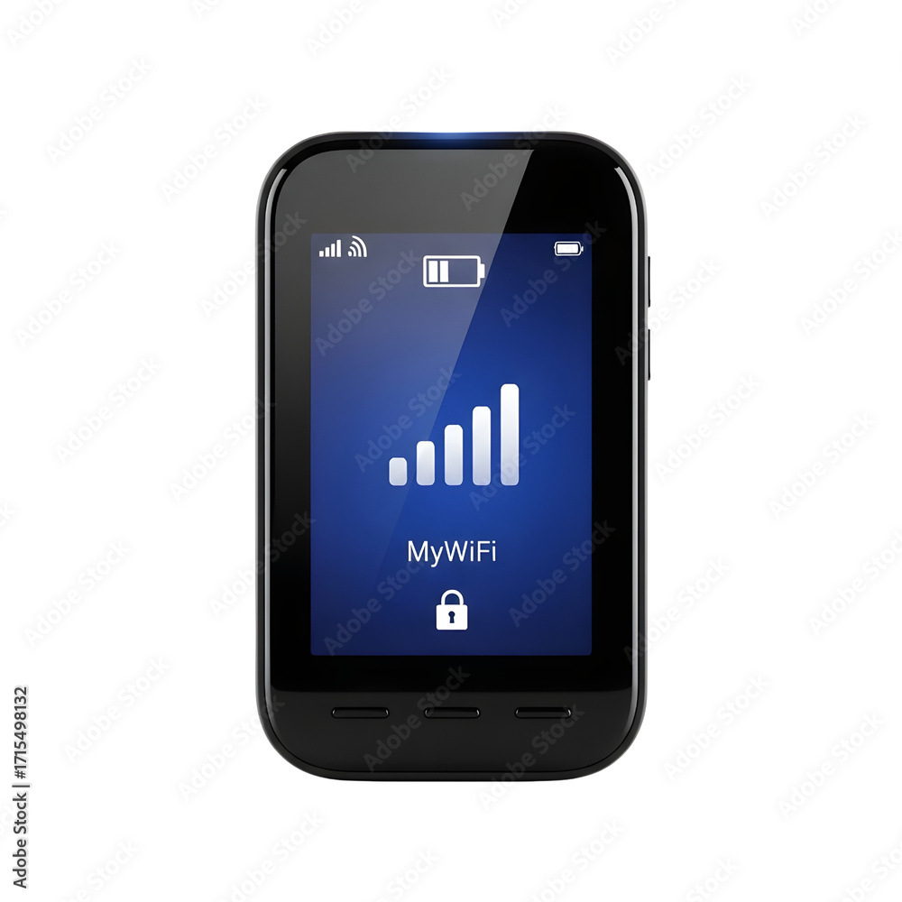 MyWiFi mobile hotspot device with signal and battery display isolated ...