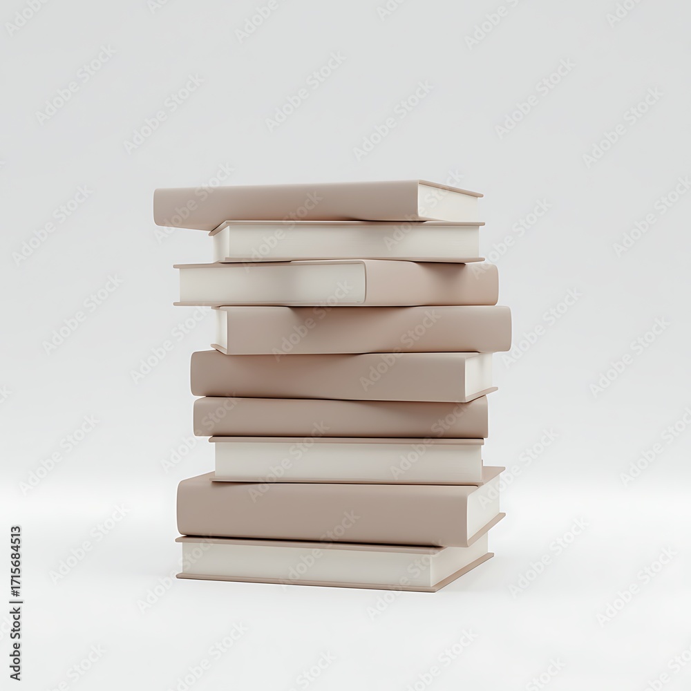Stacked Books on Neutral Background Studying and Learning Stock Photo ...