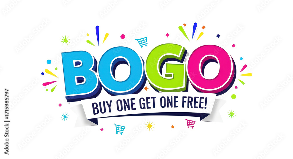 Stock-Illustration „BOGO Buy One Get One Free commercial promotion ...