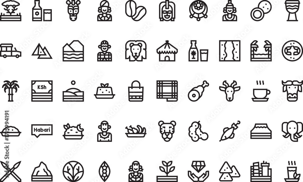 Vector de Stock African culture and traditions Icons Modern ...