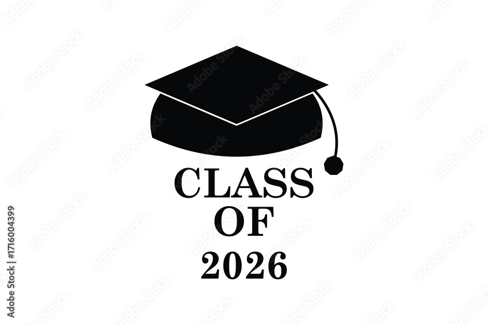 2026 class of Graduation with Cap Icon, class of 2026 graduation cap ...