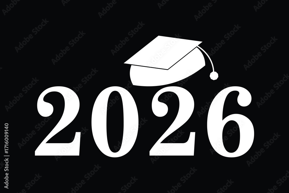 Stock-Vektorgrafik „2026 class of Graduation with Cap Icon, class of ...