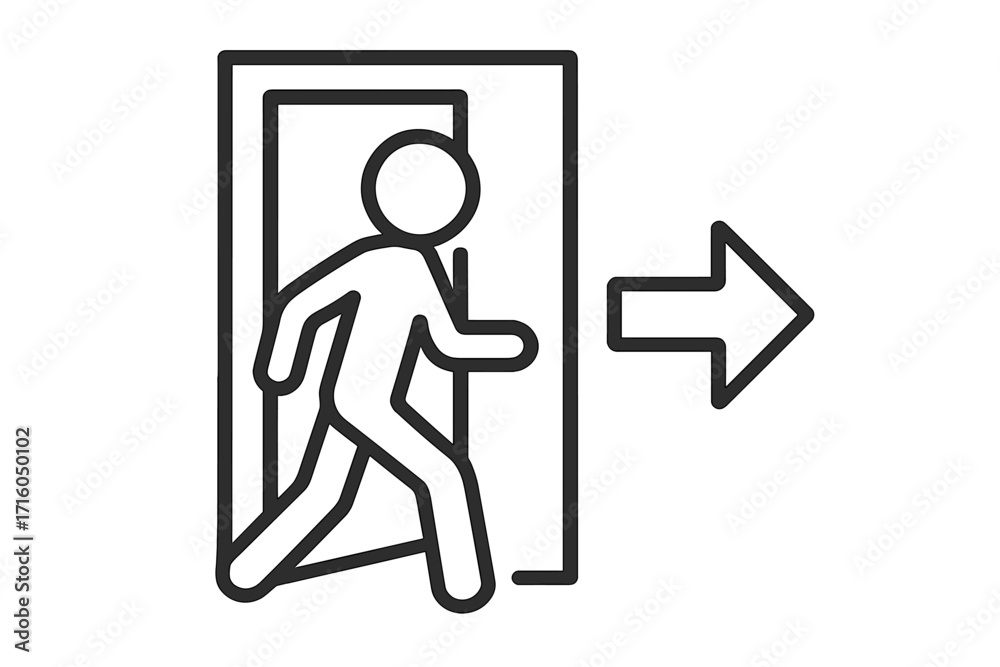 Стоковий вектор Exit sign symbol with a running person. Emergency exit ...