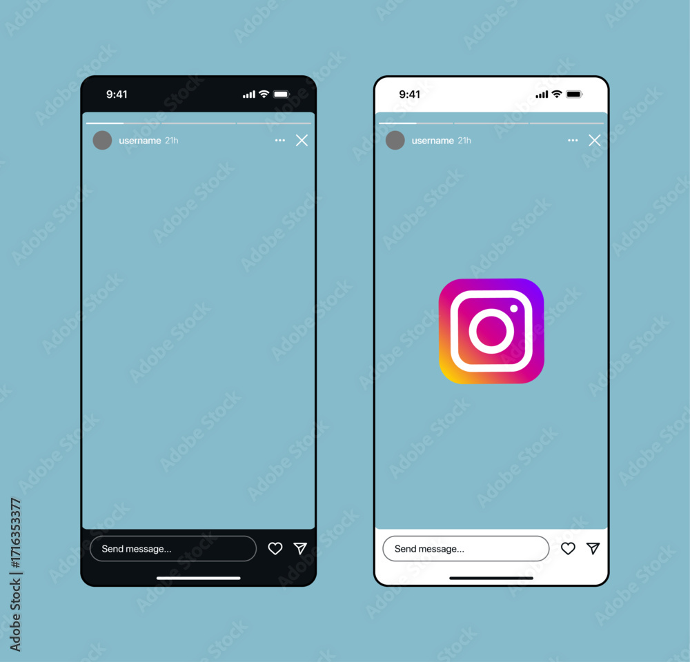 Vector de Stock Instagram template 2025 update with new features ...