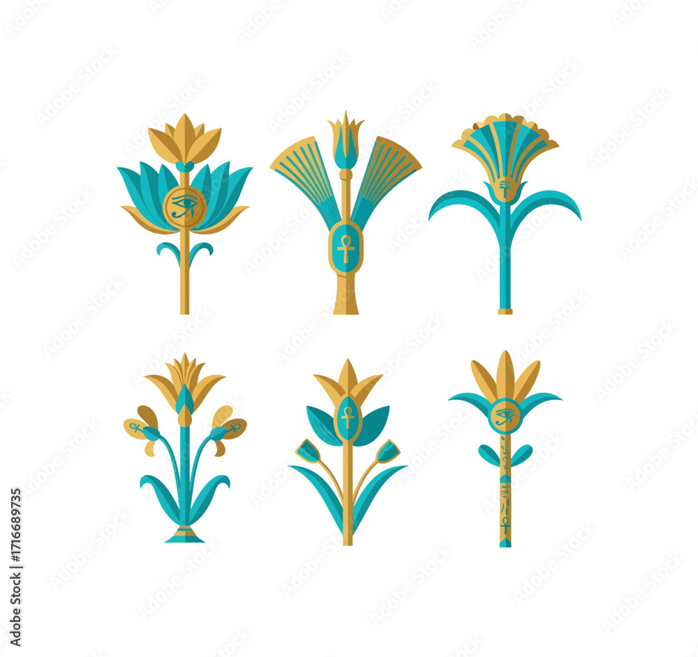 Discover stunning Egyptian floral motifs with ancient symbols like the ...