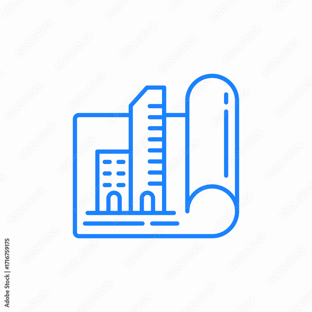 folded blueprint with building outlines architectural design and ...