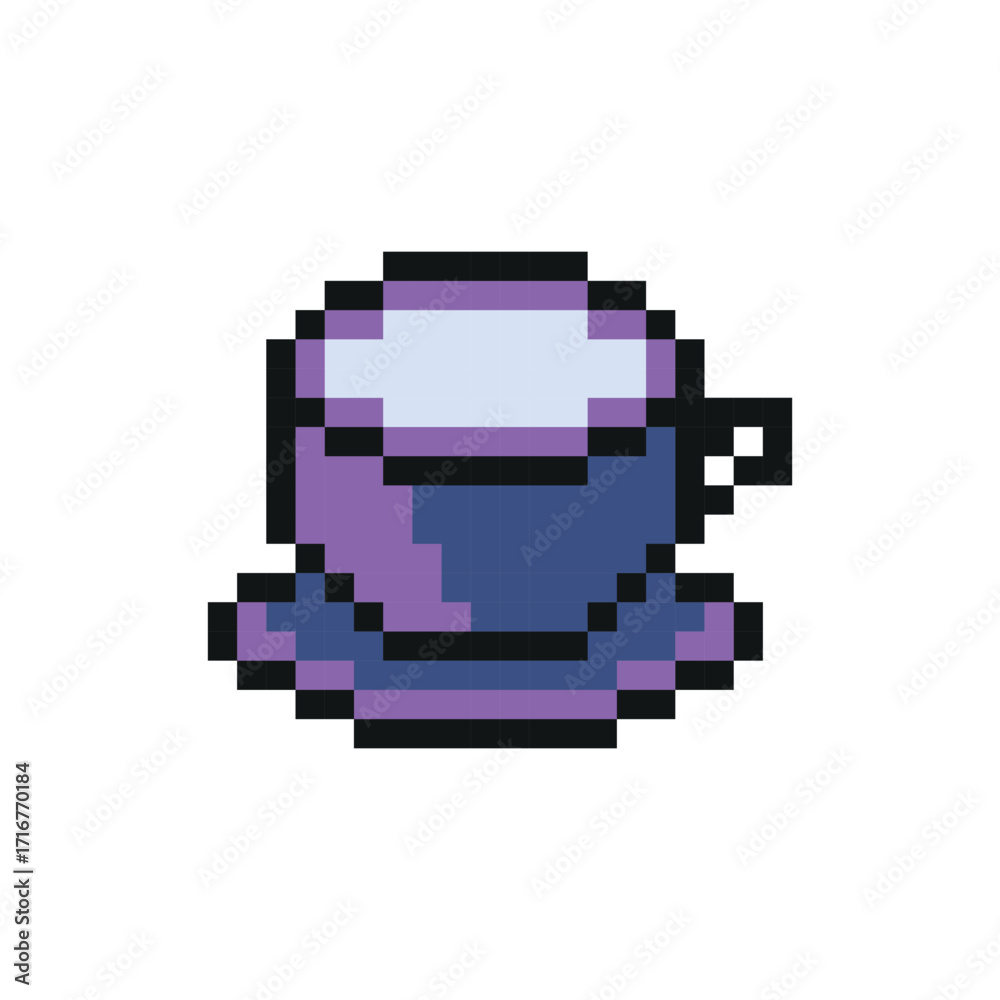Pixel milk mug. Milk cup pixel art. Vector milk cup. Milk drink icon ...