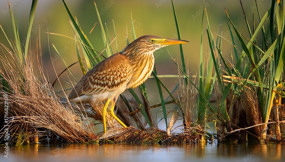 Yellow Bittern Ixobrychus Sinensis Summer Breeding Visitor To Pakistan ...