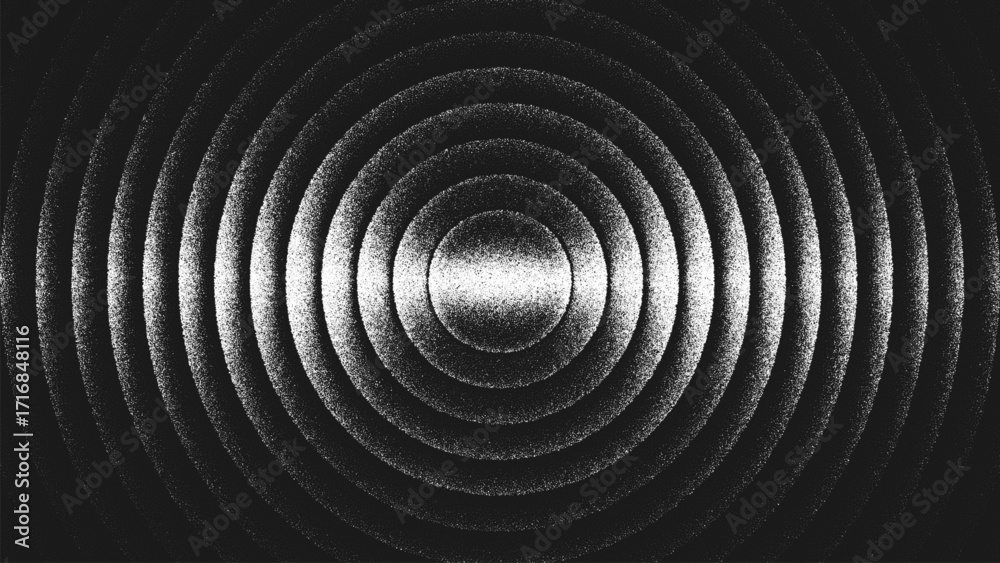 Minimalist stippling geometric design with concentric circles ...