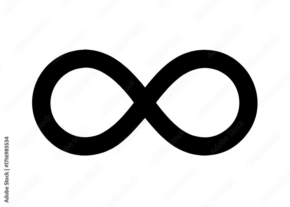 Simple black icon of the infinity symbol, a concept of endless loops ...