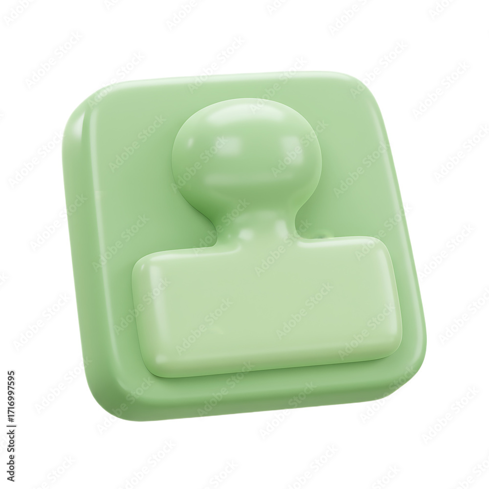Ilustración de Stock Vibrant 3D rendered squishy green approval stamp ...