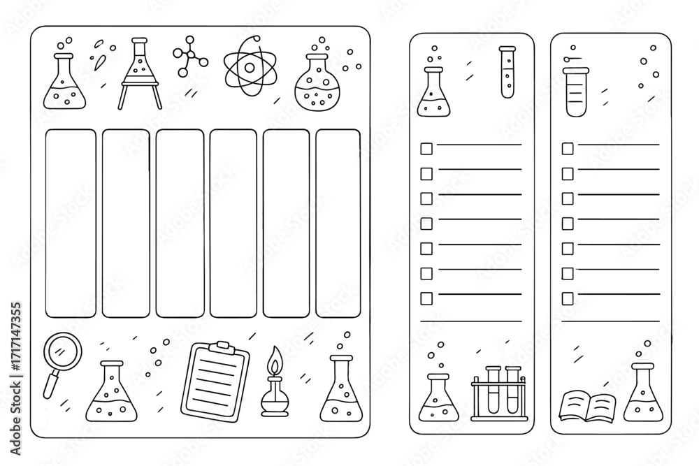 Stock-Vektorgrafik „Science weekly planner template and to do list ...