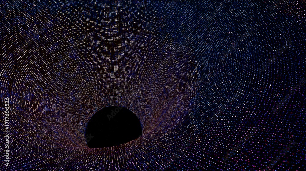 Ilustración de Stock inflection. A dark matter vortex warping the ...