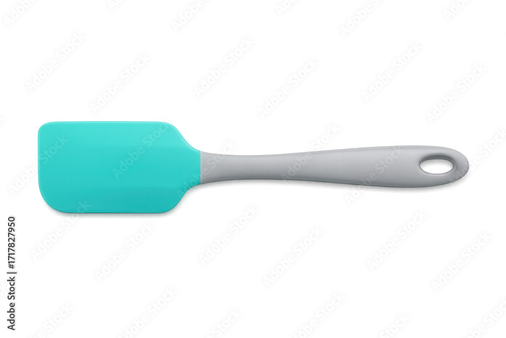 Teal silicone spatula isolated on transparent background, kitchen ...