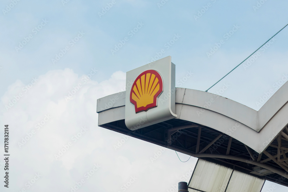 Jakarta, Indonesia - September 17, 2025: Shell company logo at a gas ...