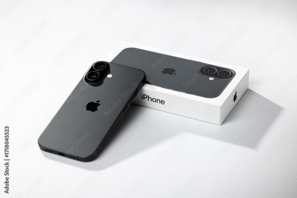 Stock-Foto „Apple iPhone 17 next to Packaging Box on September 20, 2025 ...