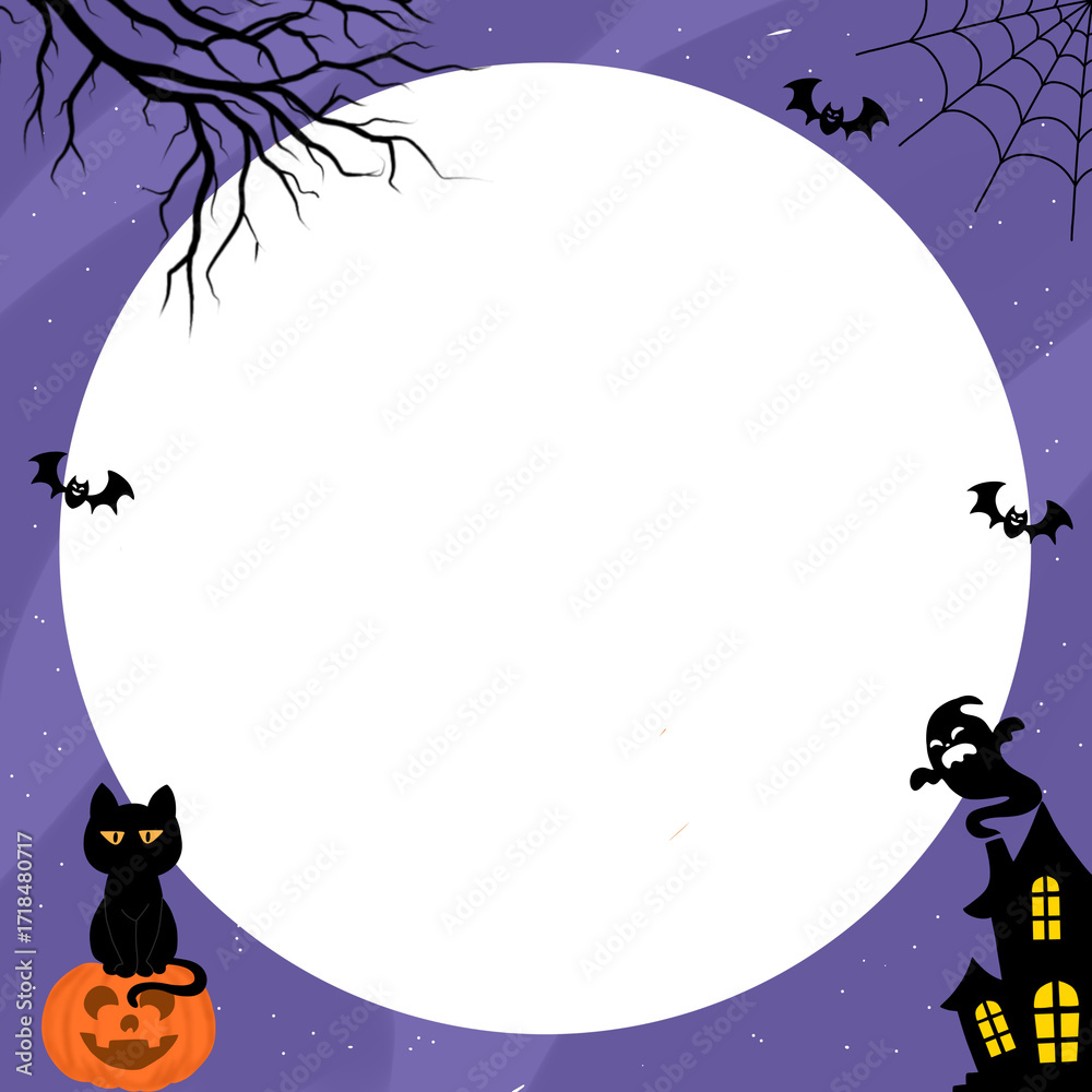 Halloween Border PNG with Purple Background. Transparent PNG Halloween ...