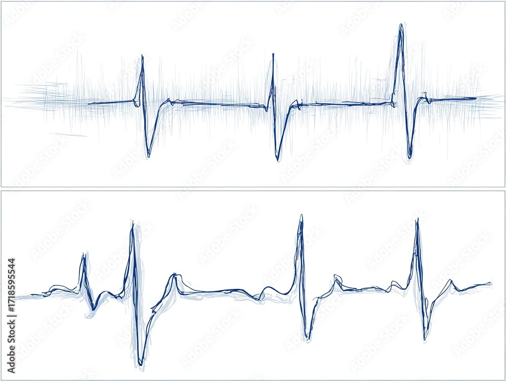 ECG Heart Monitor Waveform with Medical Data Visualization, Cardiac ...