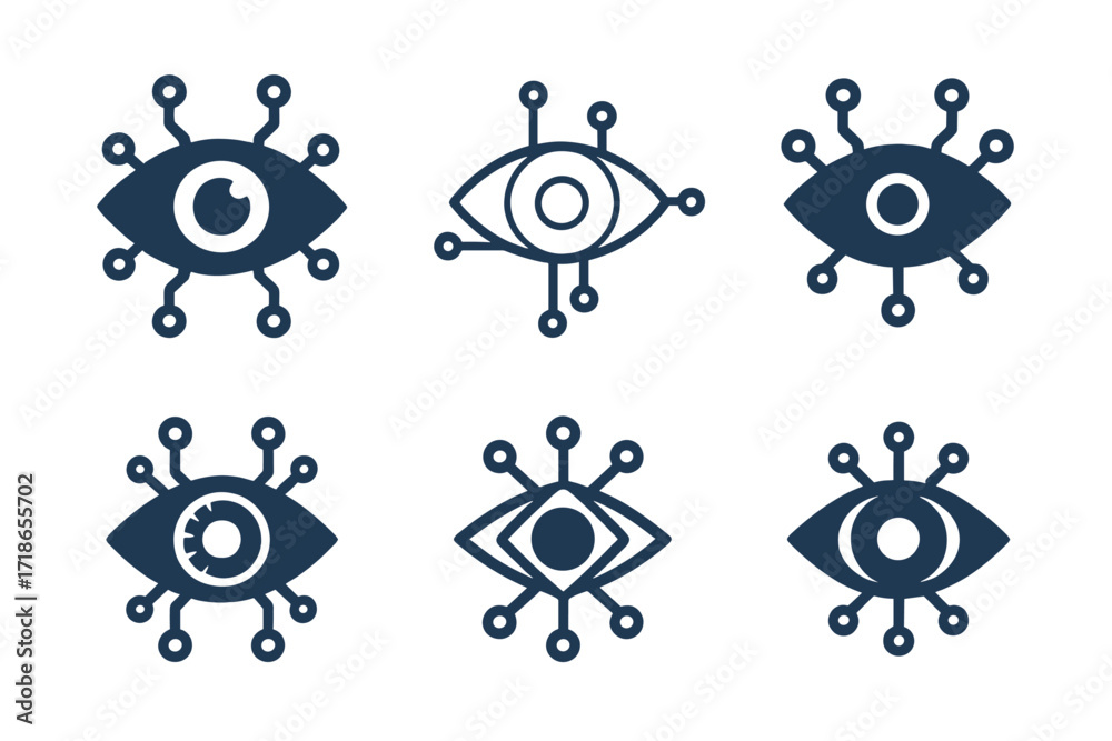 Stockvektorbilden AI Logo Variations. Artificial Intelligence. Set Logo ...