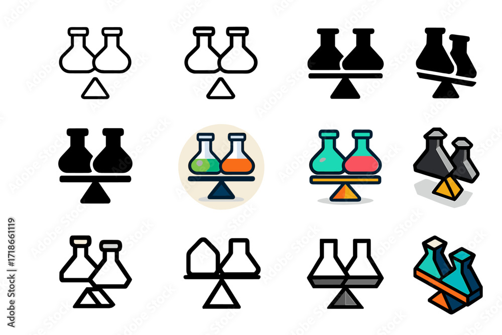 Vector de Stock Twin Flask Logos. Set Logo of Flasks: Twin flasks in ...