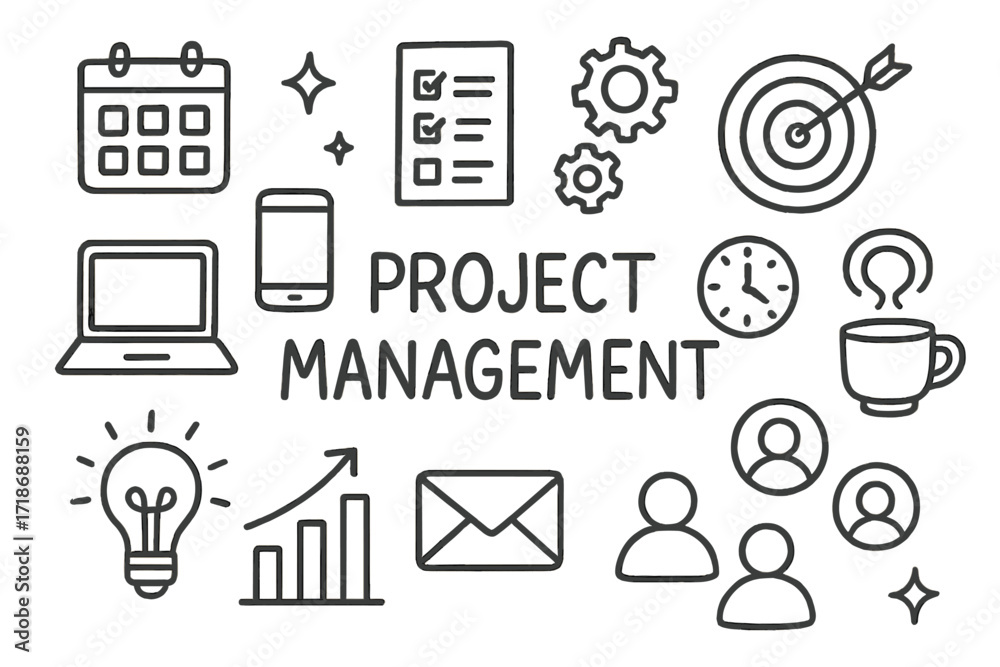 Project Management Doodles. Hand-drawn doodle illustration Project ...