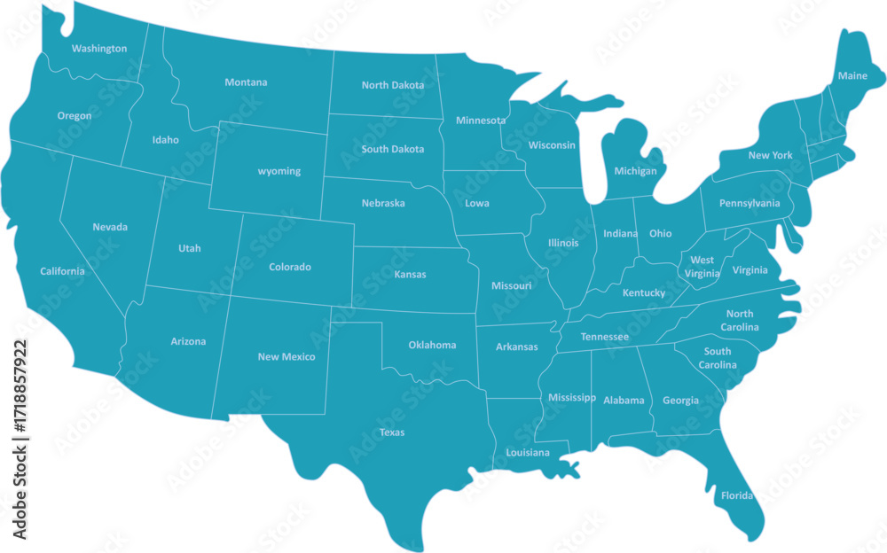 United states map with states Map of united states of america with ...