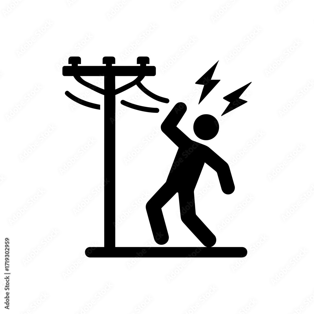 Electrical Hazard Warning Icon Stock Vector | Adobe Stock