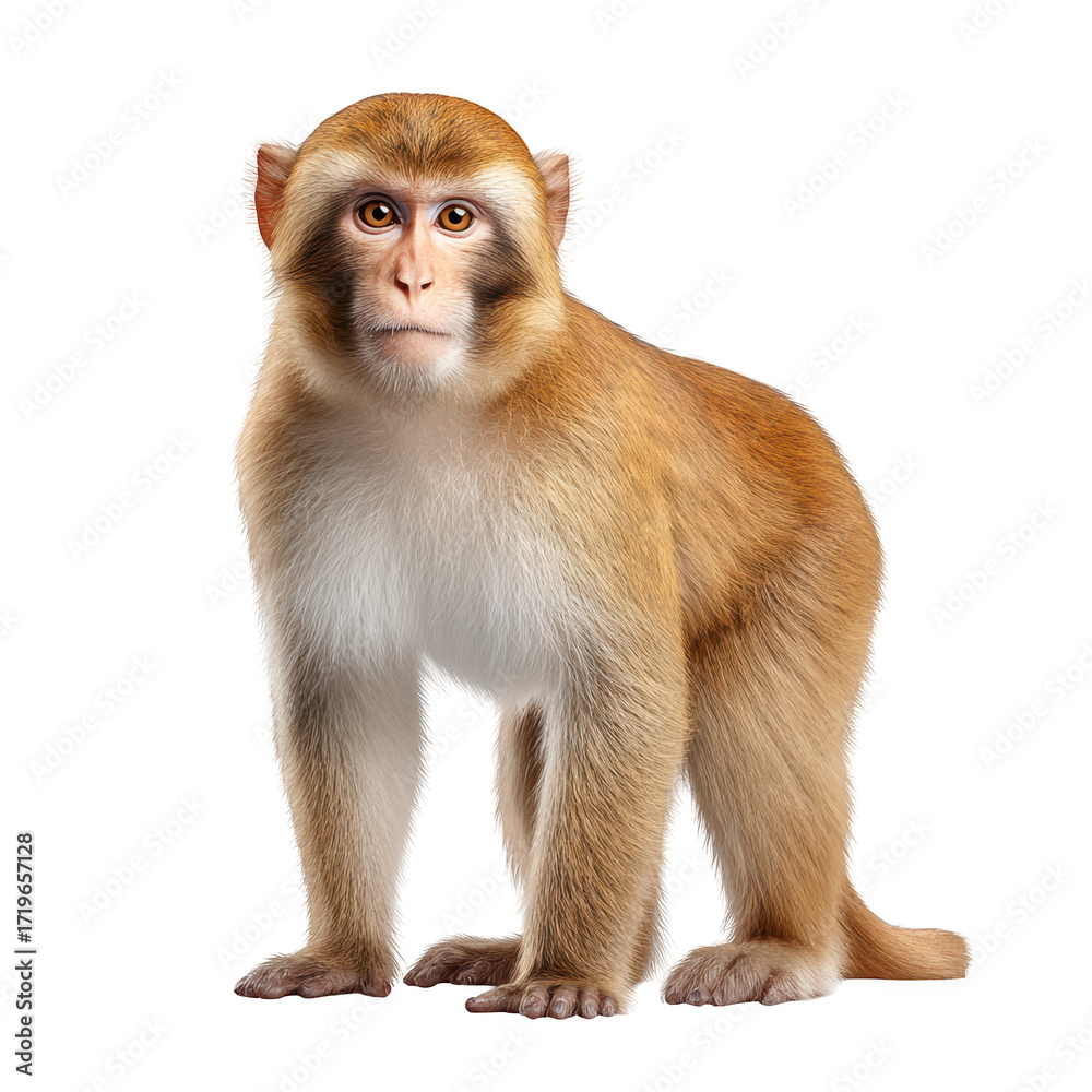 Majestic brown monkey with expressive eyes posing gracefully against a ...