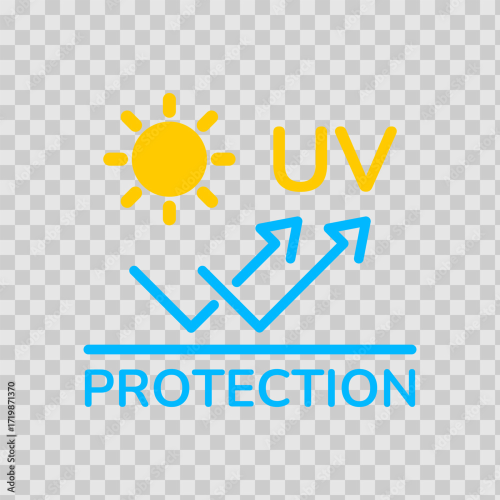 UV protection icon set. UV radiation icon. Ultraviolet symbol. Sun uv ...