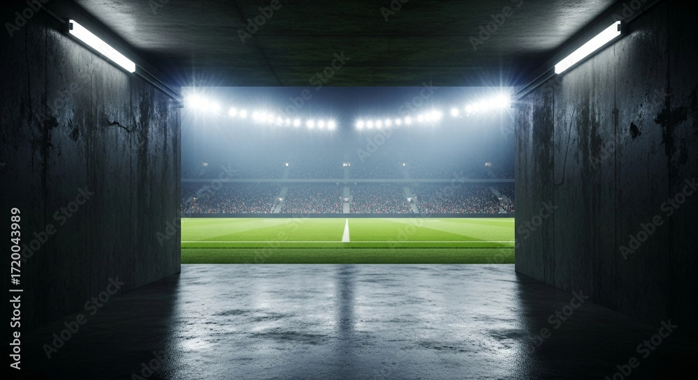Stadium Tunnel Entrance to Football Field Stock Photo | Adobe Stock