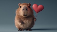 Valentine Capybara With Heart Free Stock Photo - Public Domain Pictures