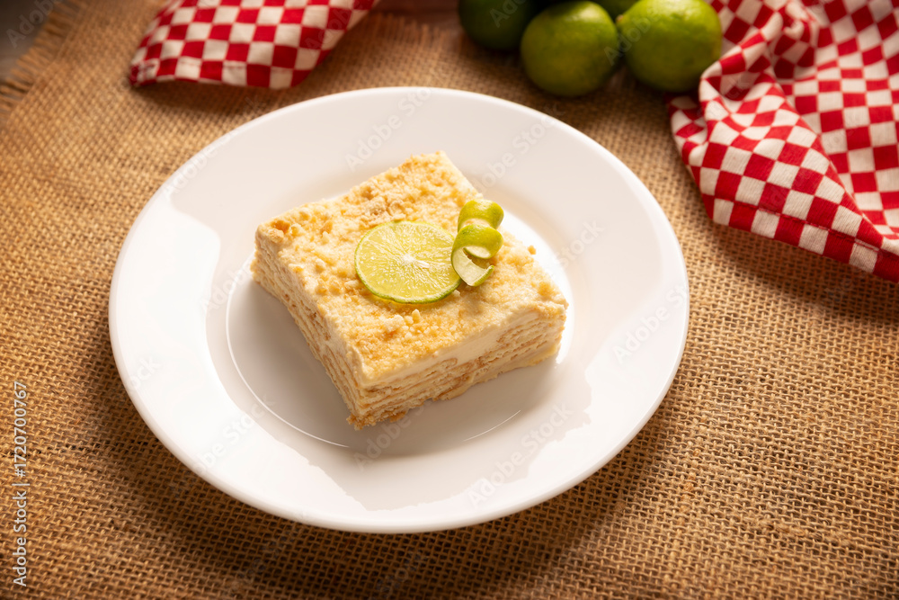 Carlota de Limon, a cold, no-bake dessert made with layers of Maria ...