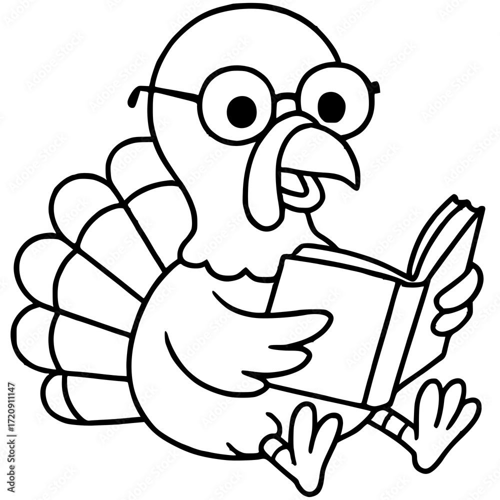 Turkey black and white clipart PNG set! Includes cute Thanksgiving ...