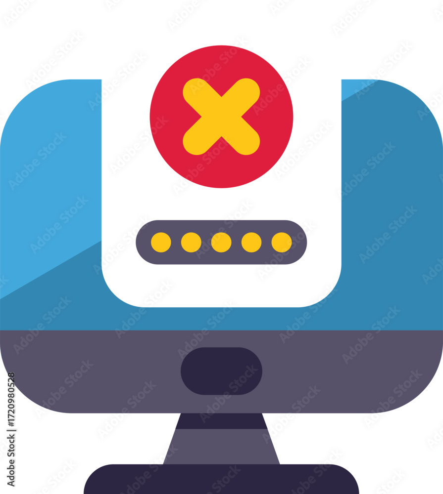 Computer screen showing wrong password notification, concept for ...