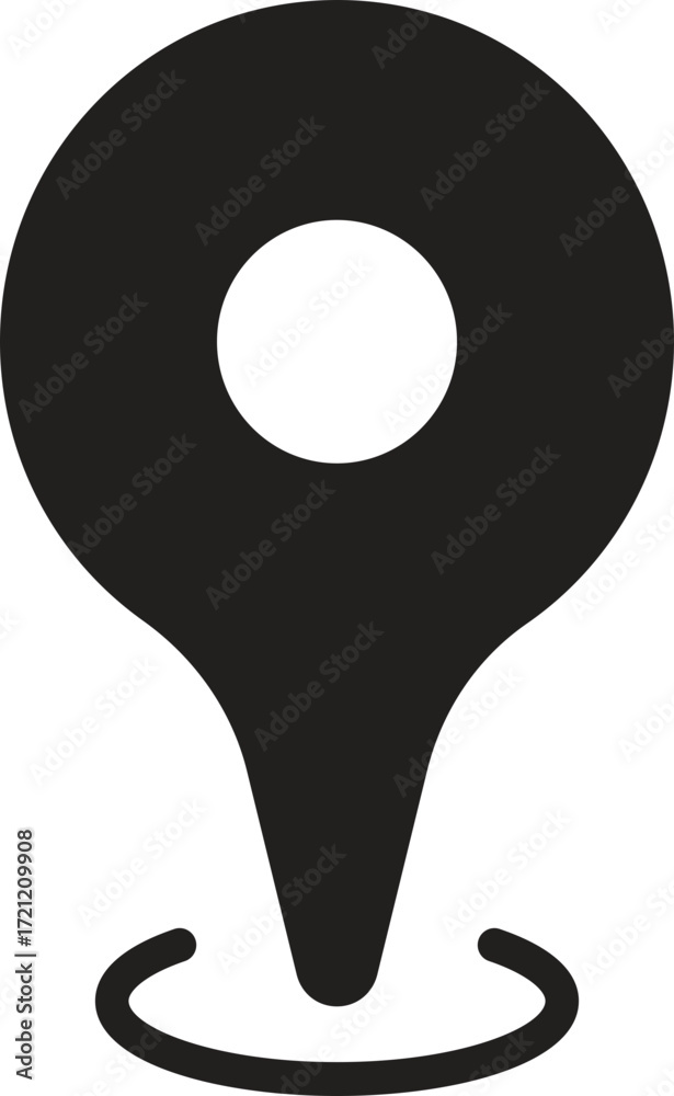 location, map, address icon Map location pin icon in a simple black ...