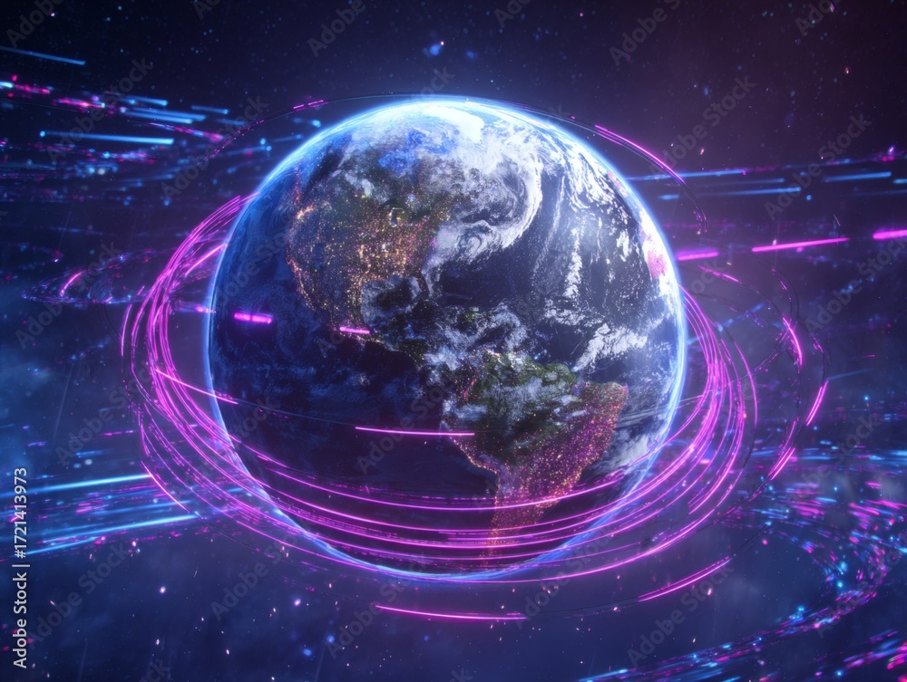 quadrants. Fractured globe with mismatched seasonal quadrants spinning ...