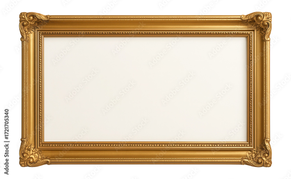 Retro horizontal golden picture frame. Stock Photo | Adobe Stock