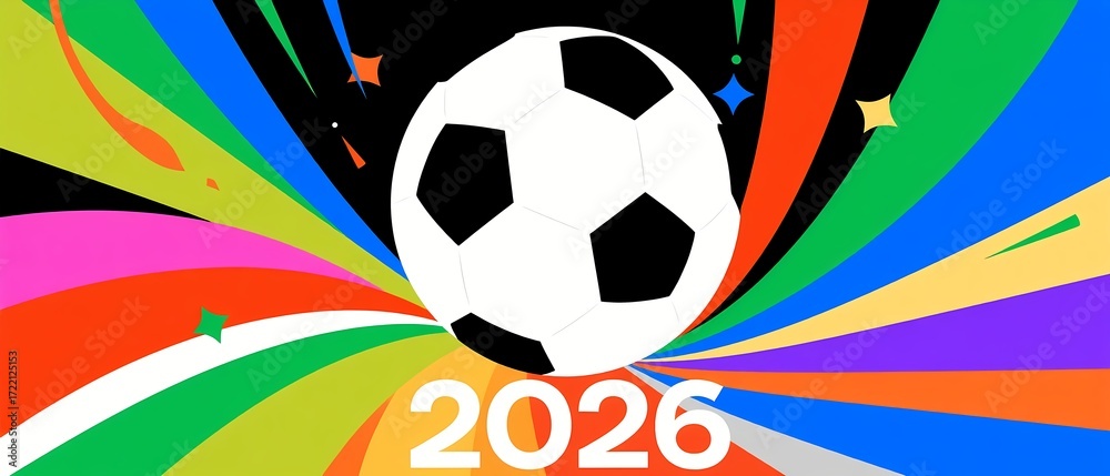 Exciting Soccer Ball Graphic Design For 2026 World Cup Tournament