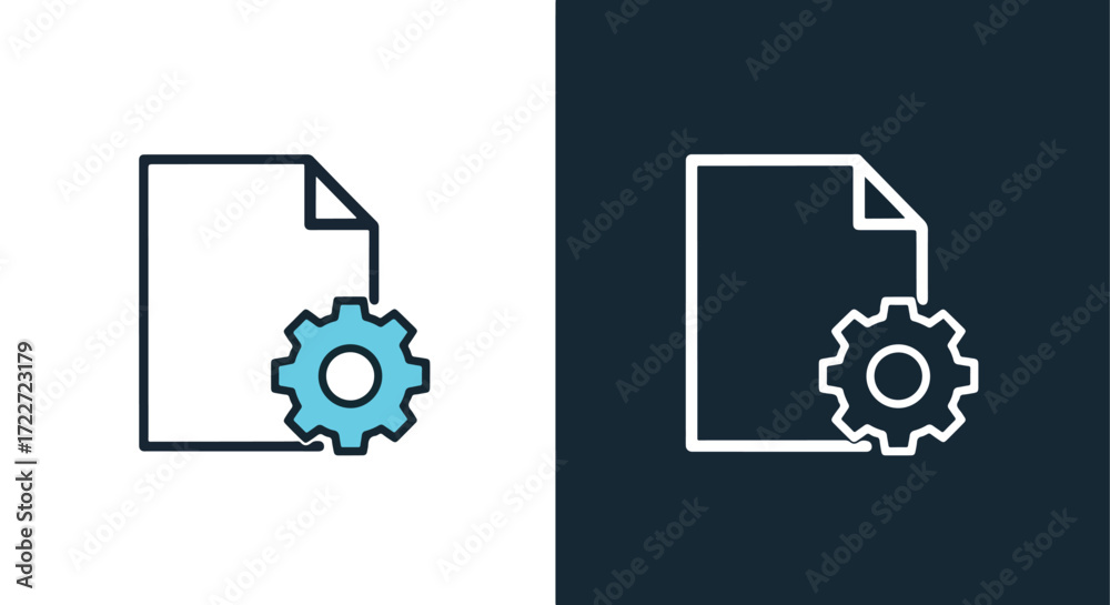 Document settings gear icon abstract simple graphic design element for ...