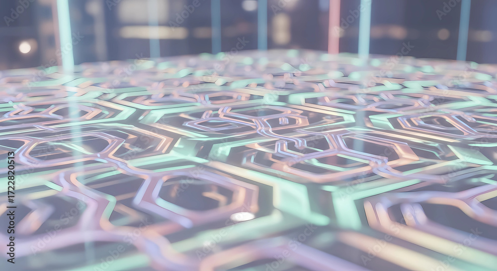 Explore a glowing futuristic grid. Perfect for cutting-edge designs ...