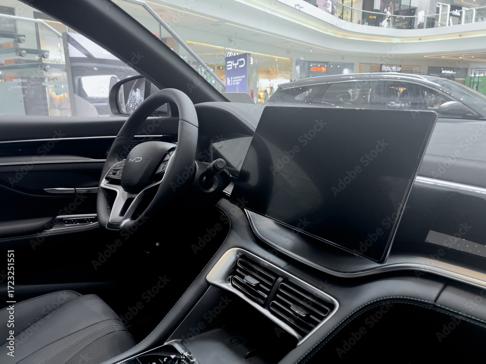 Poznan, Poland - September 20, 2025: BYD electric vehicle interior ...