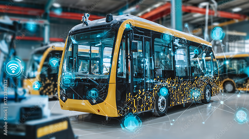 Autonomous electric bus with digital connectivity features in a ...