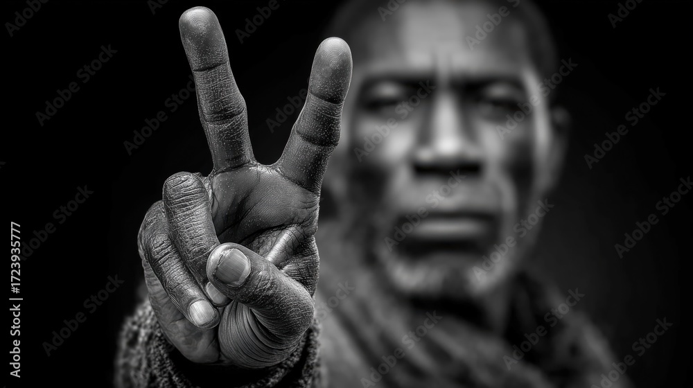 victory mark symbol or peace hand sign symbolizing personal power and ...