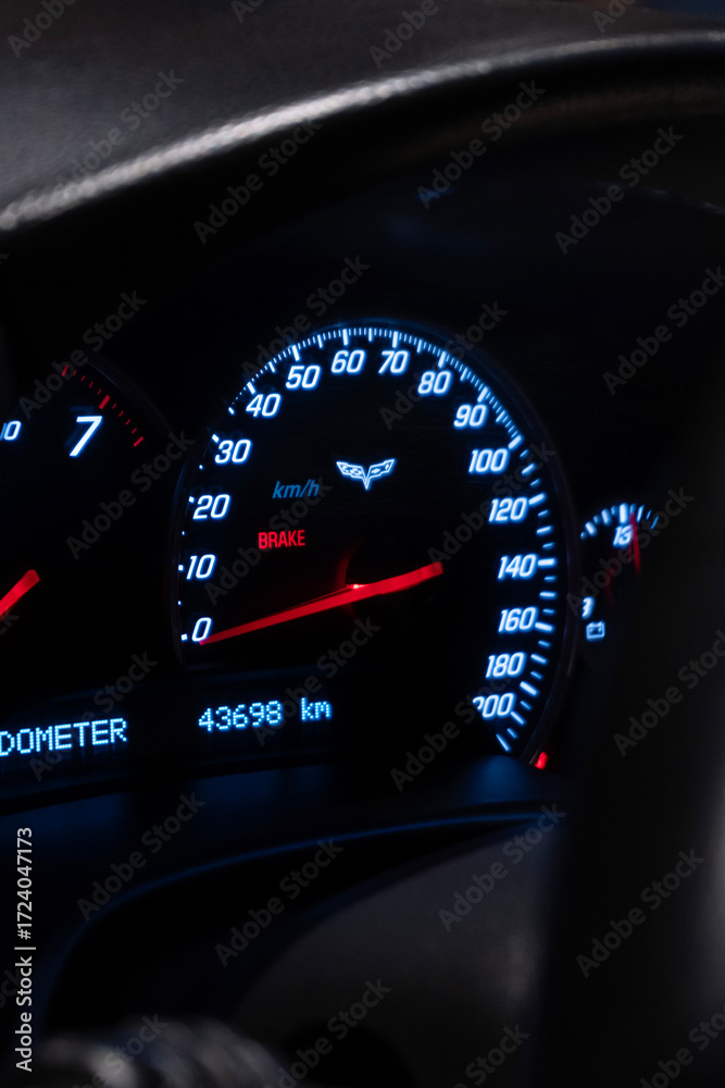 Corvette C6 speedometer and instrument cluster closeup, Muscle car ...
