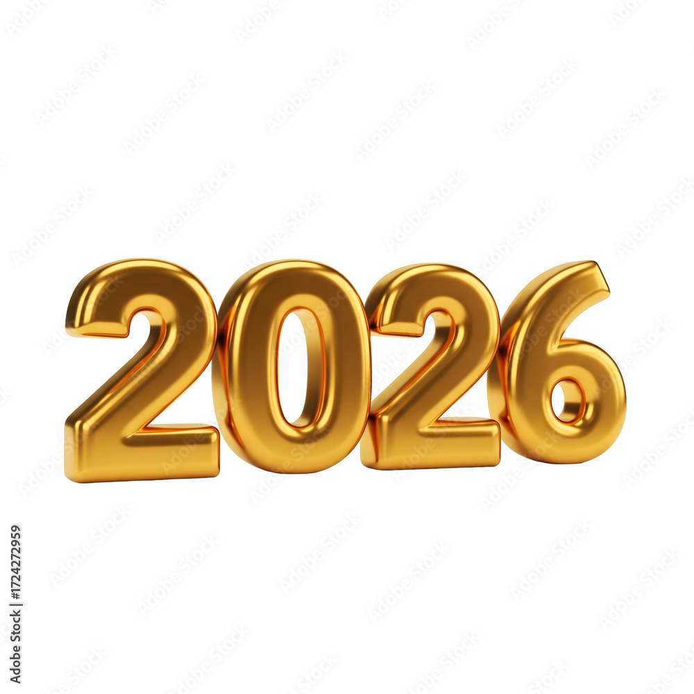 Golden 2026 inscription. A symbol of the future. The year 2026 in ...