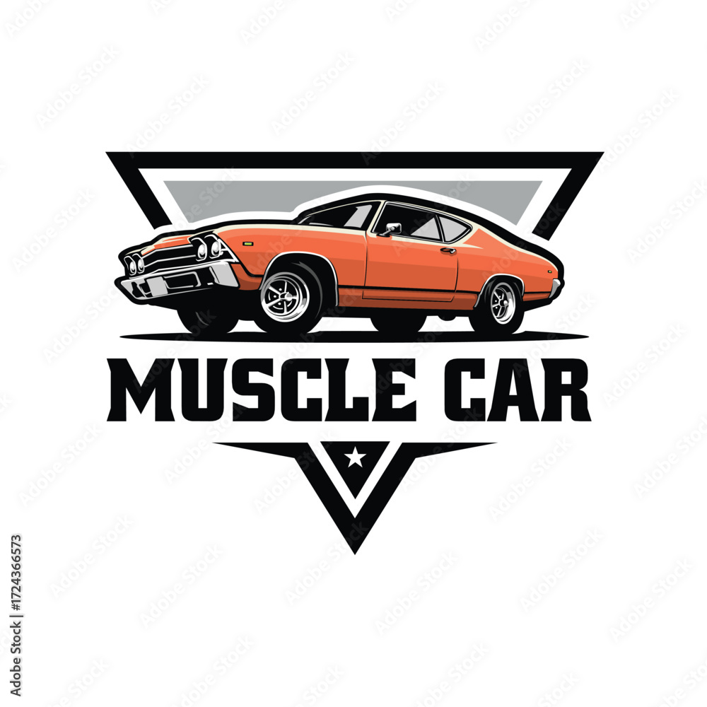 American muscle car ready made badge bold logo sticker vector isolated ...