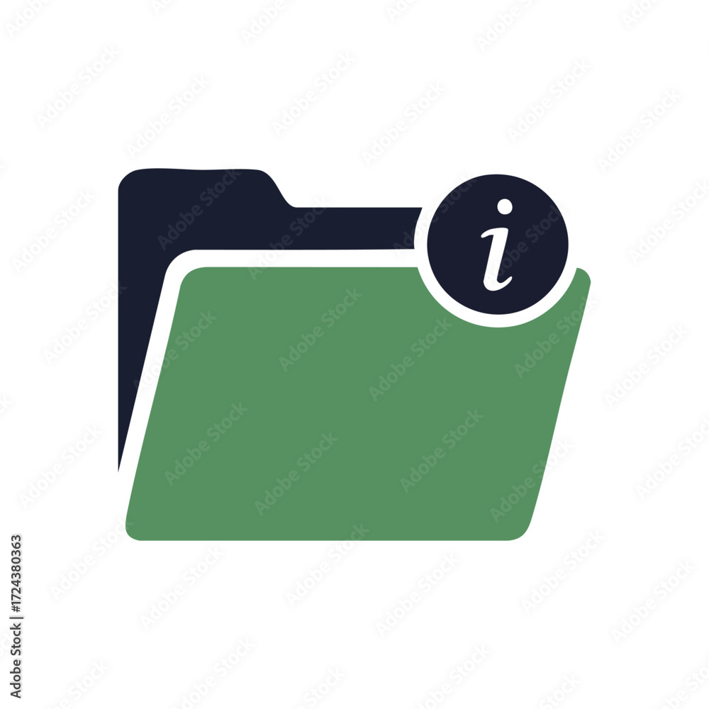 Vector de Stock File Folder Information Icon. A modern digital archive ...