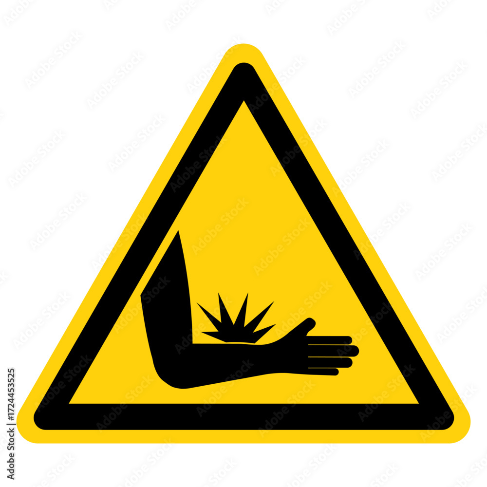 Arm Crush and Pinch Hazard Symbol Sign,Vector Illustration, Isolated On ...